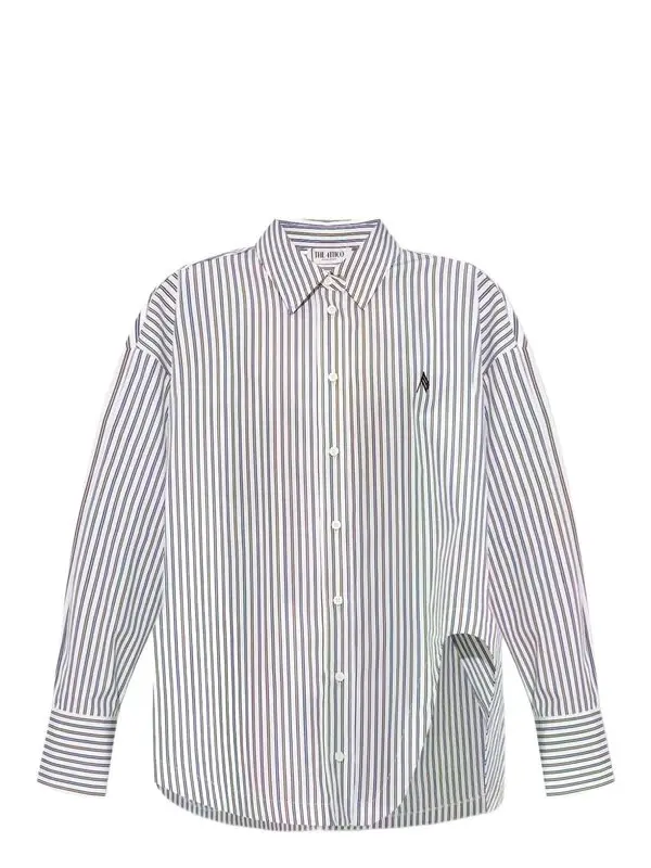 Attico Striped Asymmetrical Shirt - White
