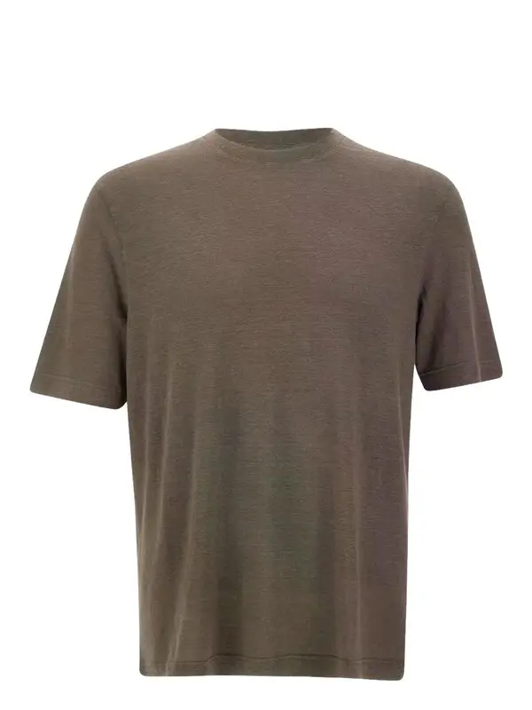 FILIPPO DE LAURENTIIS Short-sleeve Crew-neck T-shirt - Brown