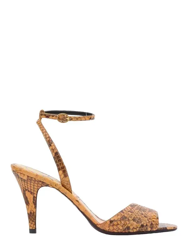 Valentino Garavani 85mm Snakeskin Sandals - Orange