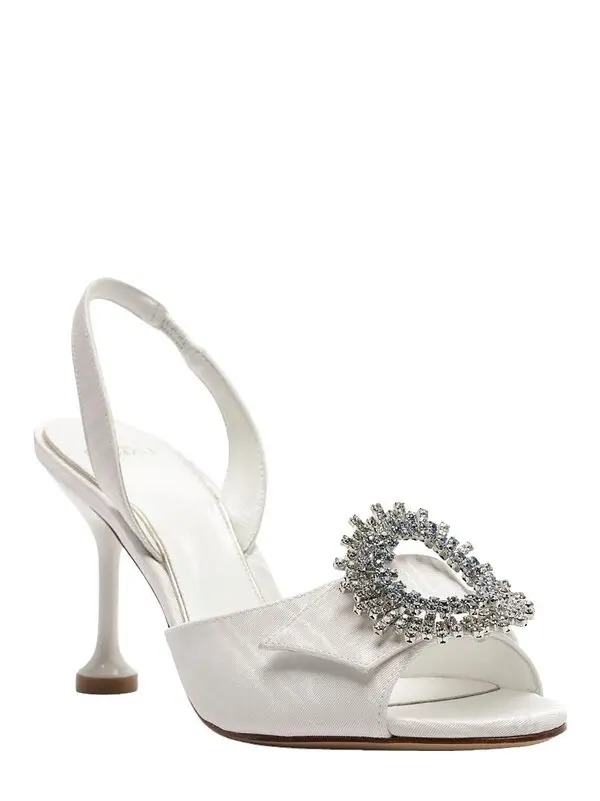 ALEXANDRE BIRMAN Embellished Slingback Sandals - Ivory