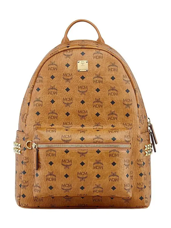Mcm Stark Visetos Backpack - Cognac