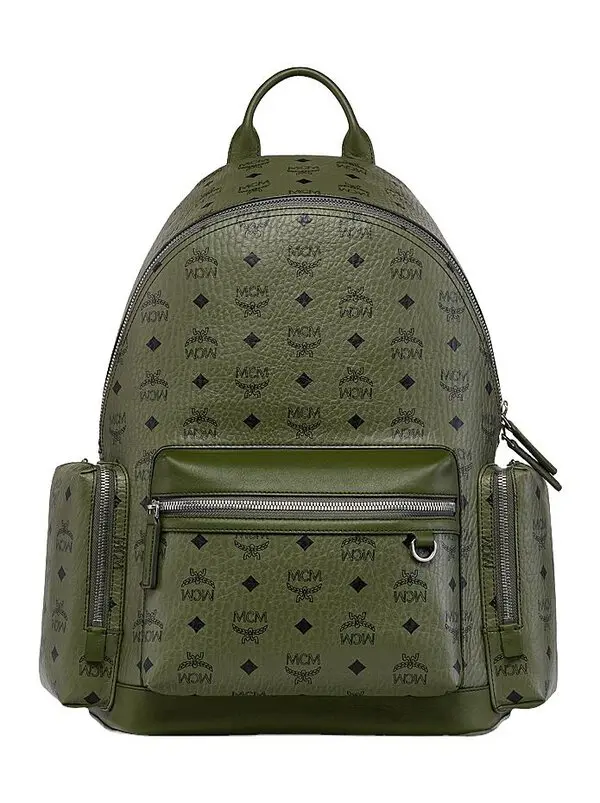 Mcm Stark Visetos Backpack - Khaki Moss