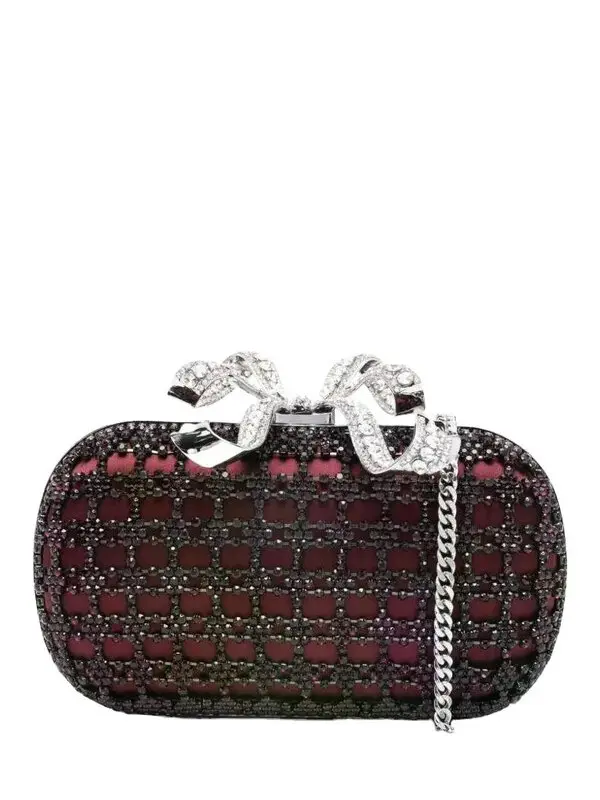 SELF-PORTRAIT Crystal-embellished Clutch - Red