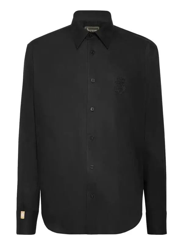 BILLIONAIRE Logo-embroidered Shirt - Black