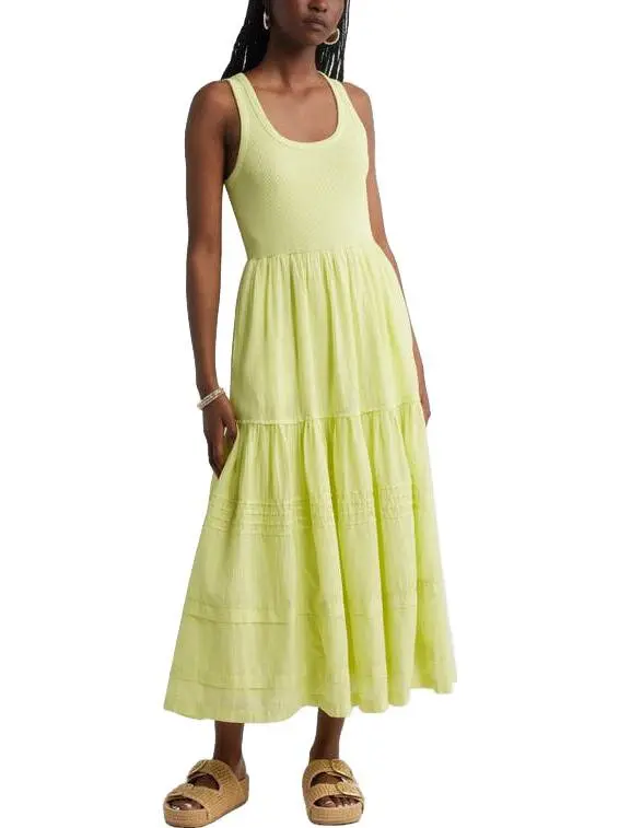 Treasure & Bond Scoop Neck Midi Dress - Green Finch