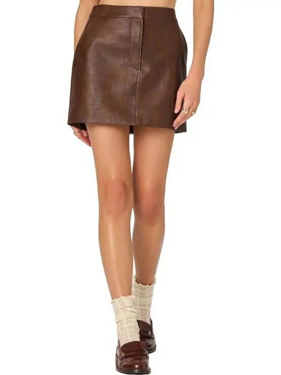Astr The Label Faux Leather Mini Skirt - Brown