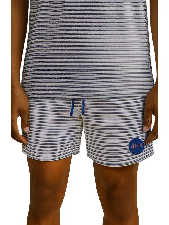 D.RT Striped Drawstring Shorts - Blue/ White