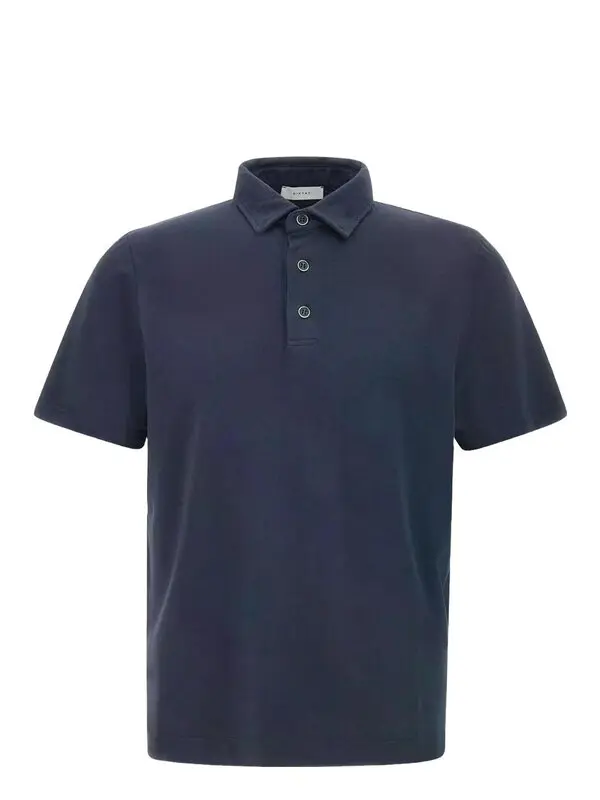 DIKTAT Short-sleeve Button Polo Shirt - Blue