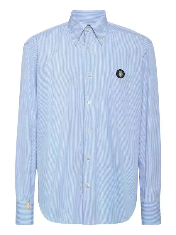 BILLIONAIRE Striped Cotton Shirt - Blue