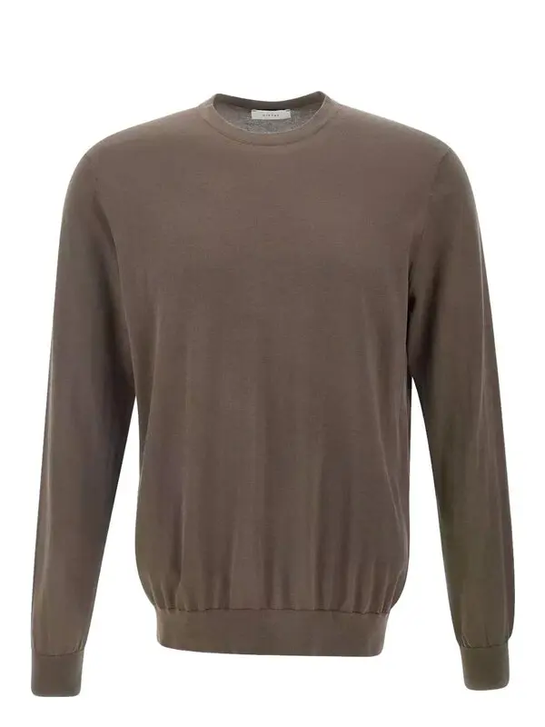 DIKTAT Crew-neck Cotton Sweater - Brown
