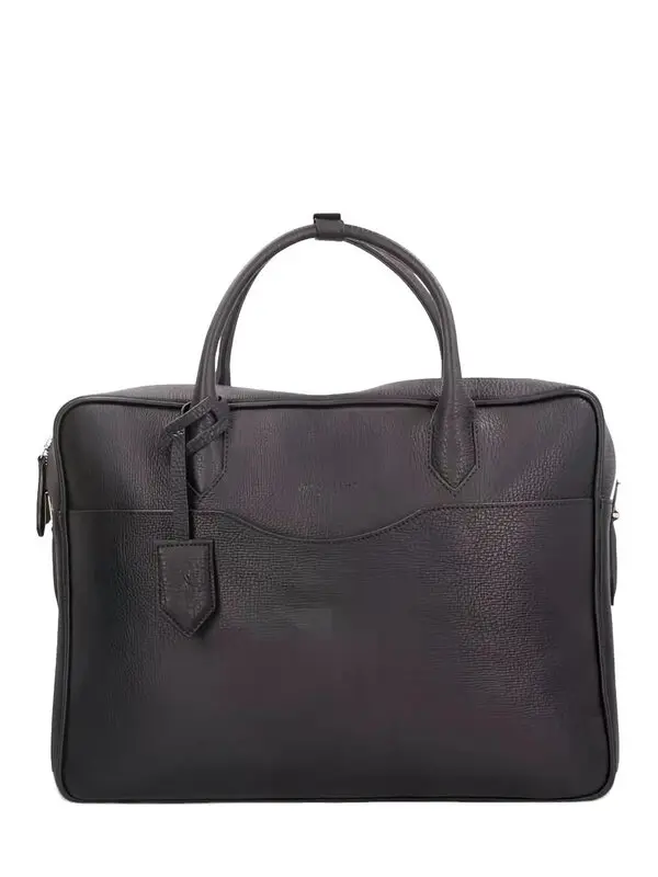 Longchamp Leather Laptop Bag - Black