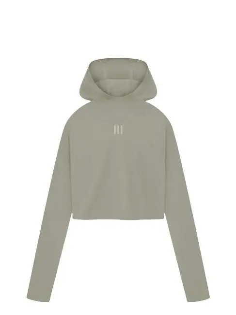 Adidas X Fear Of God Athletics Crop Pullover Hoodie - Clay