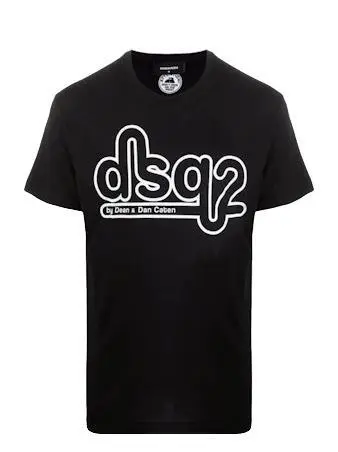 Dsquared2 Cigarette Fit Bubble Dsq2 Logo T-shirt - Black