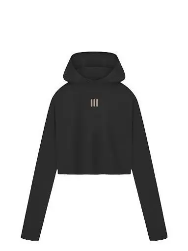 Adidas X Fear Of God Athletics Crop Pullover Hoodie - Black