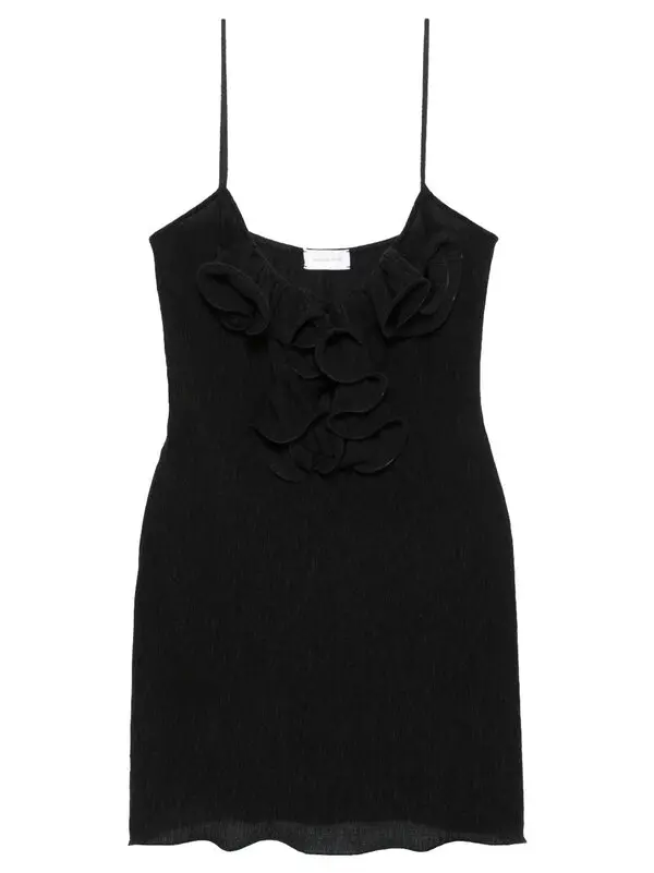 Magda Butrym Mini Dress With Floral Appliqu - Black