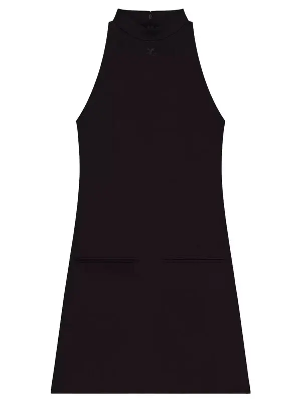 COURREGES High-neck Sleeveless Dress - Black