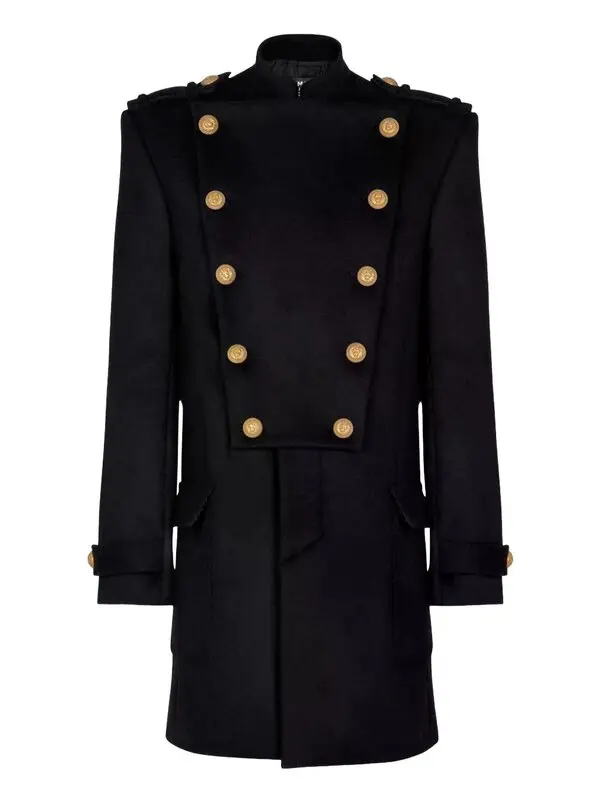 Balmain Detachable-bib Coat - Black