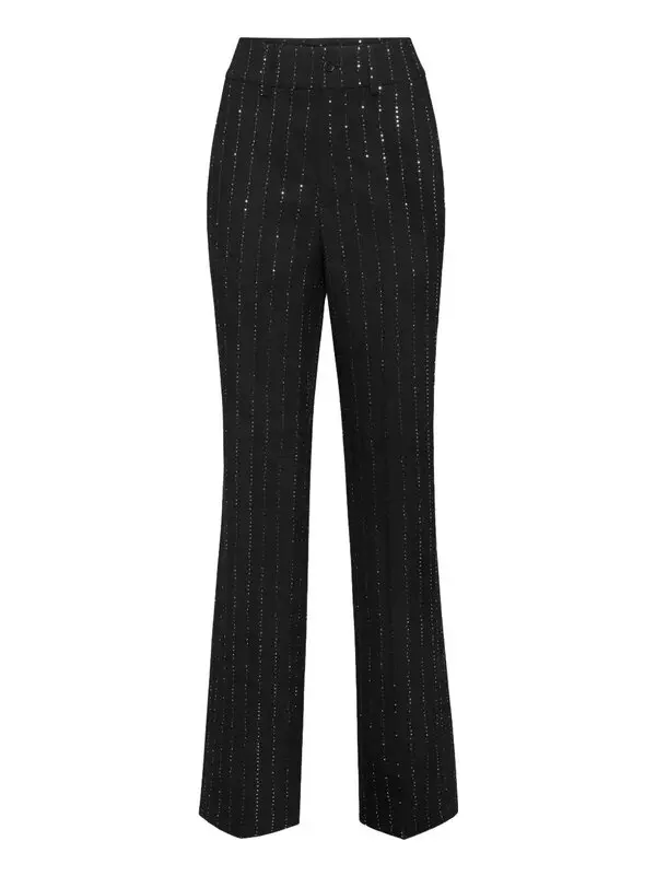 Philipp Plein Pinstriped Trousers - Black