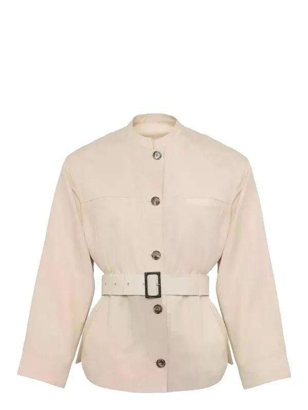 YVES SALOMON Belted Jacket - Brown