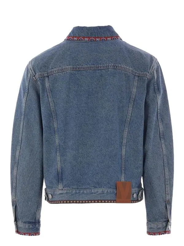 Valentino Garavani Denim Jacket With Embroidery - Mediumbluedenim
