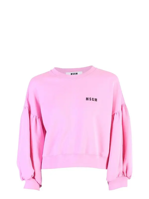 MSGM Logo Cotton Sweatshirt - Pink