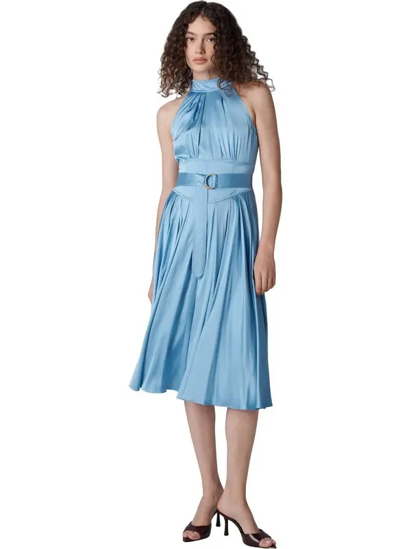 Diane Von Furstenberg Nicola Halterneck Midi Dress - Misty Blue
