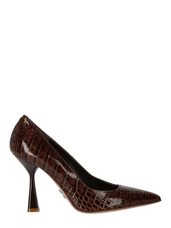 SERGIO LEVANTESI Kira Crocodile-print Leather Pumps - Brown