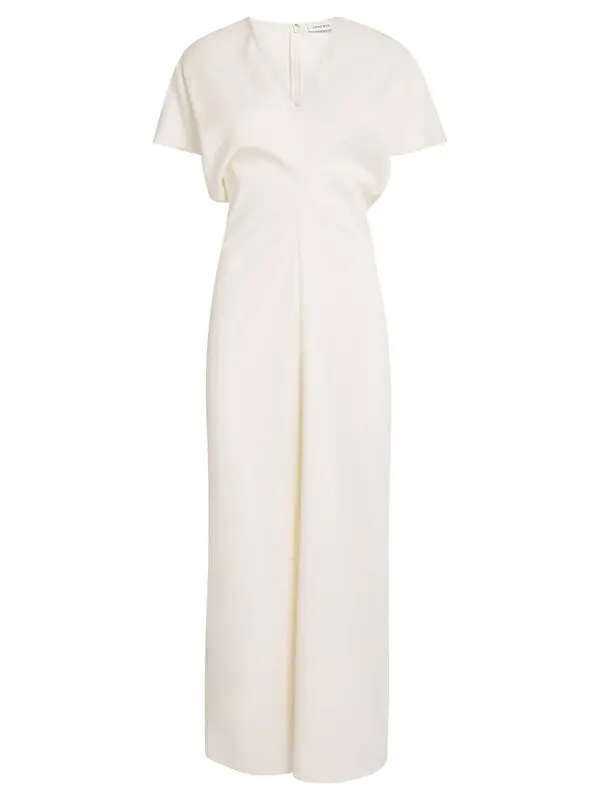 ANINE BING Satin Zadig Midi Dress - Ivory