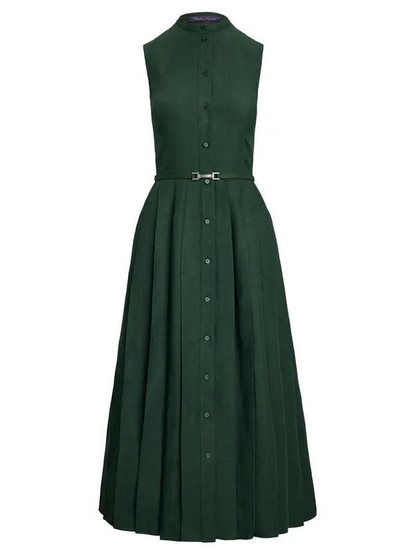 Ralph Lauren Sleeveless Linen Midi Dress - Green