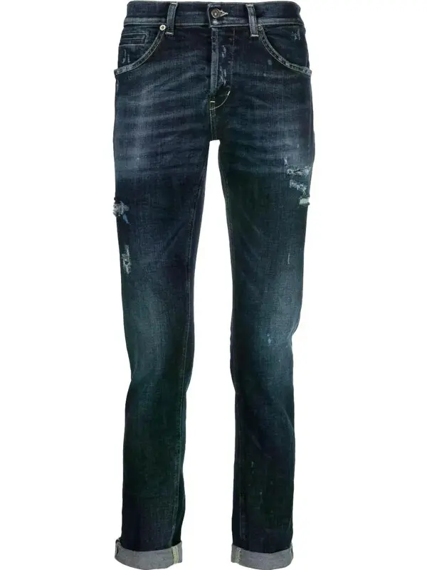 DONDUP Slim-cut Rolled-hem Jeans - Blue