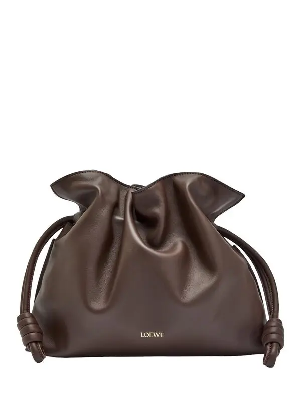 Loewe Flamenco Leather Clutch - Chocolate