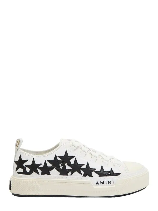 Amiri Court Low Appliquéd Leather Sneakers - White And Black