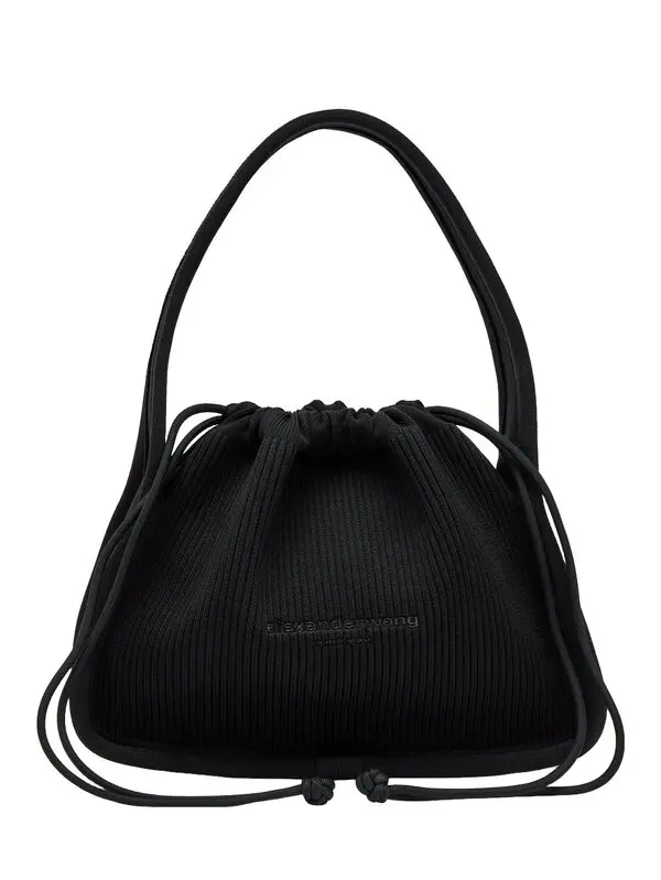 Alexander Wang Ribbed-knit Top Handle Bag - Black