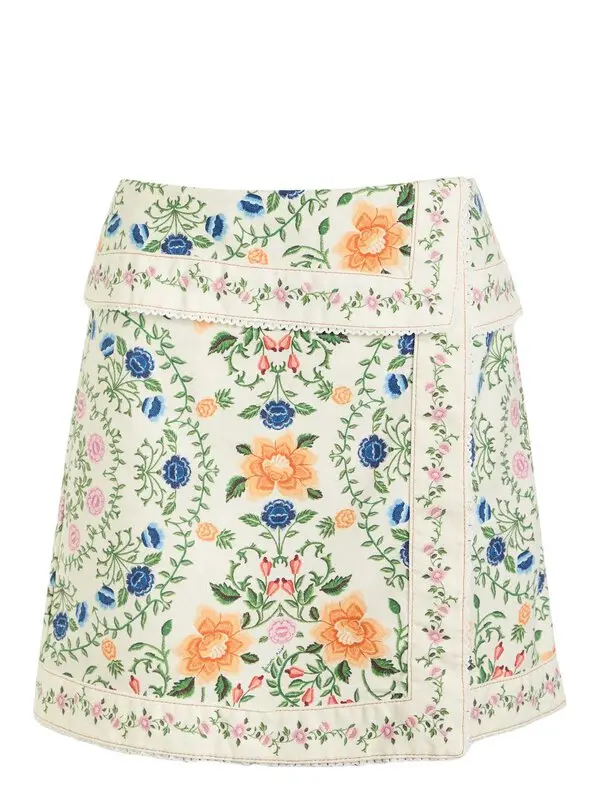 Farm Rio Floral-print Mini Skirt - Multicoloured