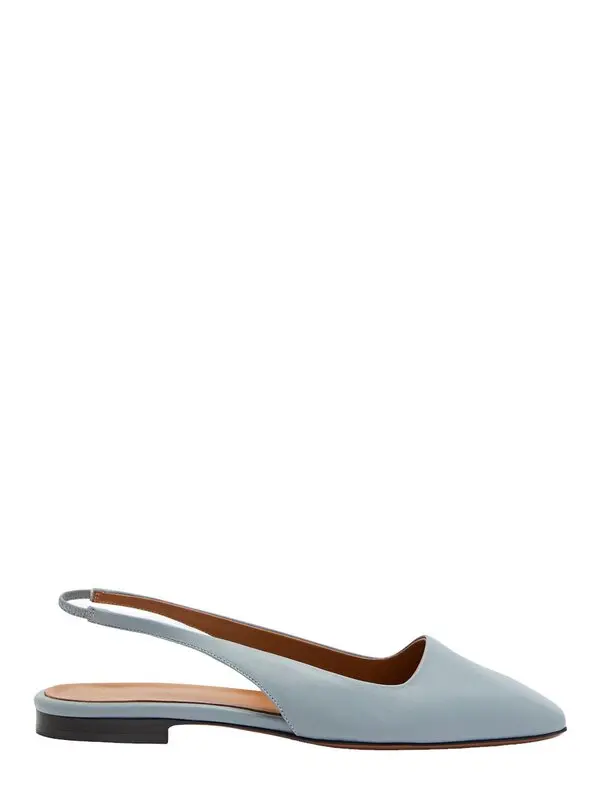 ATP ATELIER Plesio Leather Slingback Flats - Light Grey