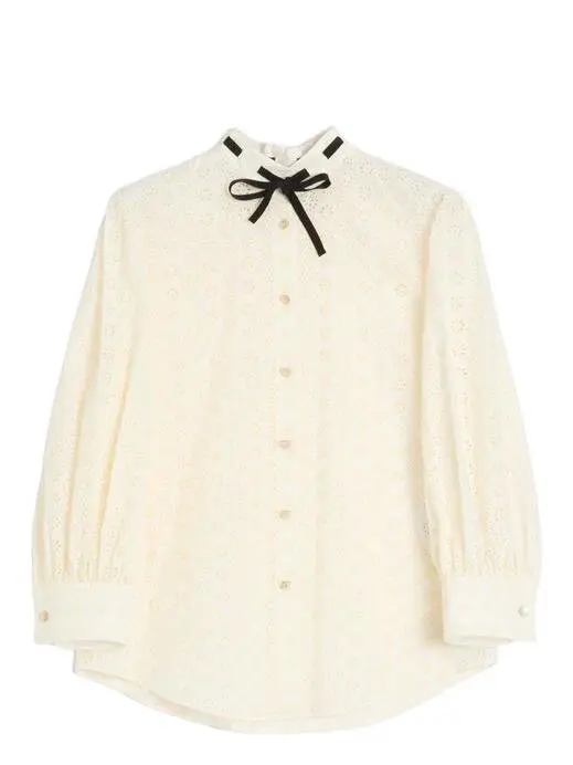 Valentino Garavani Daisy Sangallo Polka Dot Shirt - Ivory