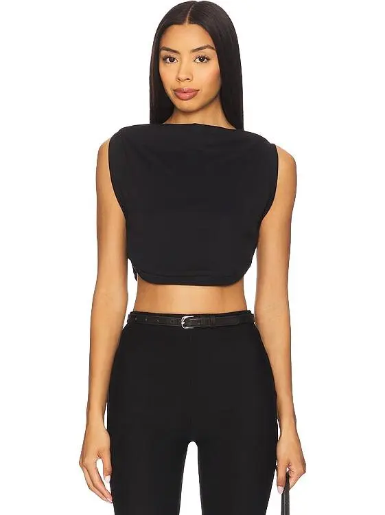 A.L.C. Mae Cropped Tank Top - Black