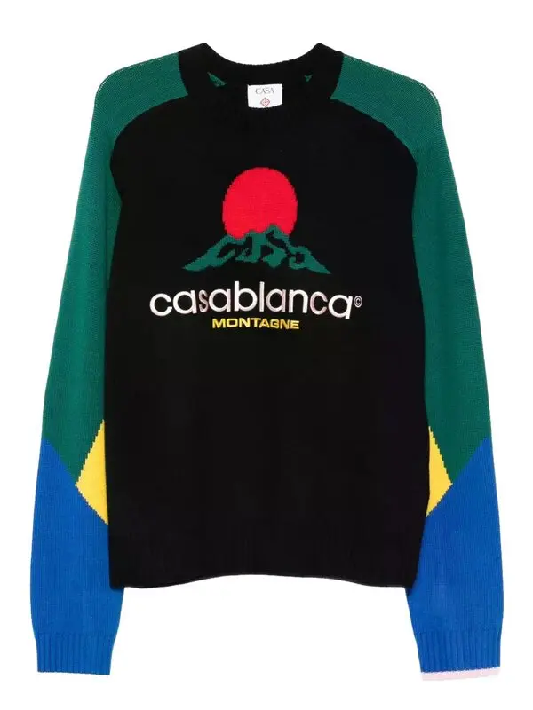 Casablanca Logo-embroidered Sweater - Black