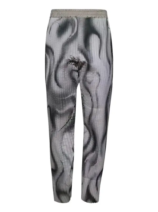 CASELLA MEYER Pleated Swirl-print Trousers - Grey