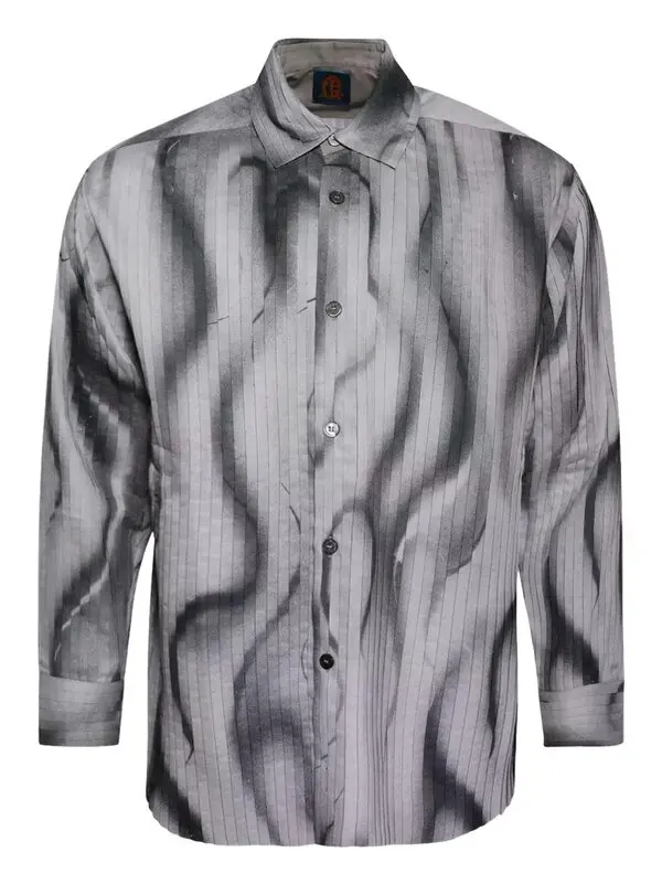 CASELLA MEYER Pleated Print Shirt - Grey
