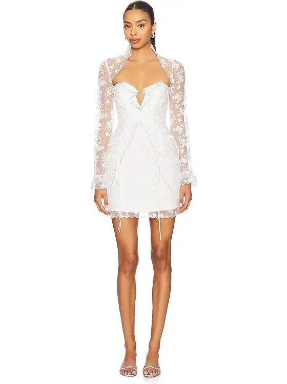 For Love & Lemons Bluebell Mini Dress - White