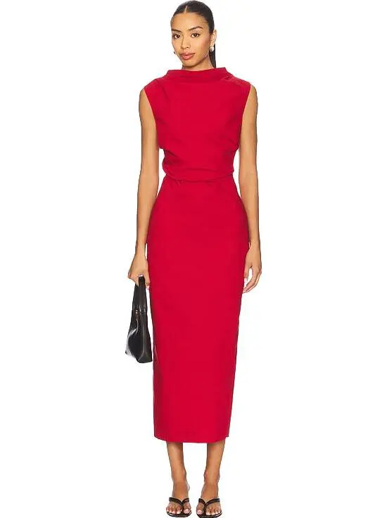 ST. AGNI Soft Sculptural Dress - Rosso