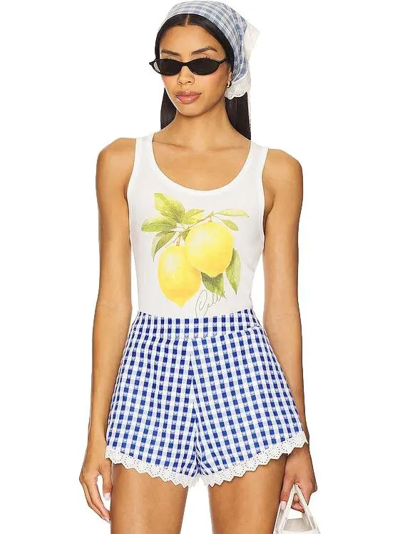 THE LAUNDRY ROOM Fresh Lemoncello Rib Tank Top - White