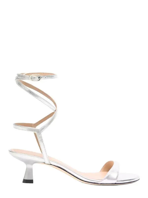STUART WEITZMAN Wrap Ankle-strap Sandals - Silver