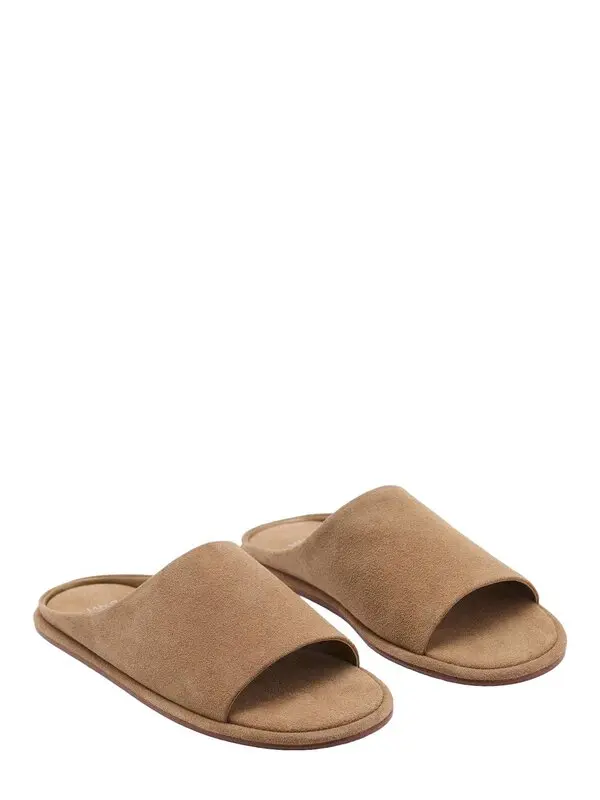 Mango Suede Slide Sandal - Sand