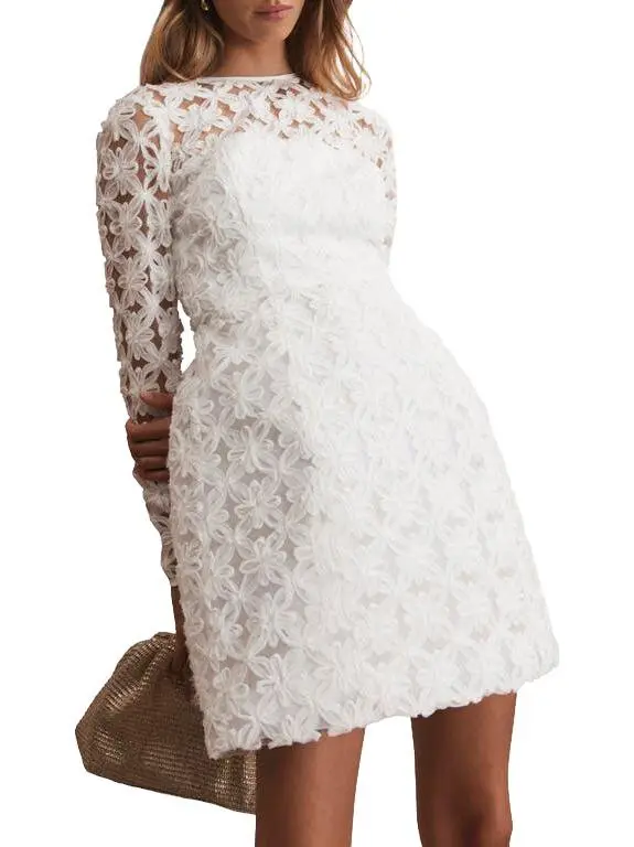 Mint Velvet Lace Hourglass Mini Dress - Ivory