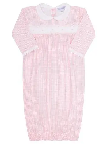 NELLAPIMA Gingham Smocked Gown - Pink