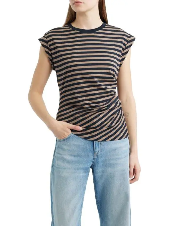 BOSS Epka Stripe Cotton Muscle T-shirt - Open Misc