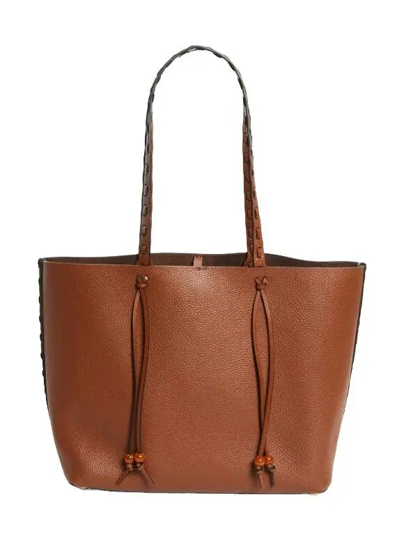 Etro Pebbled Leather Tote - Burnt