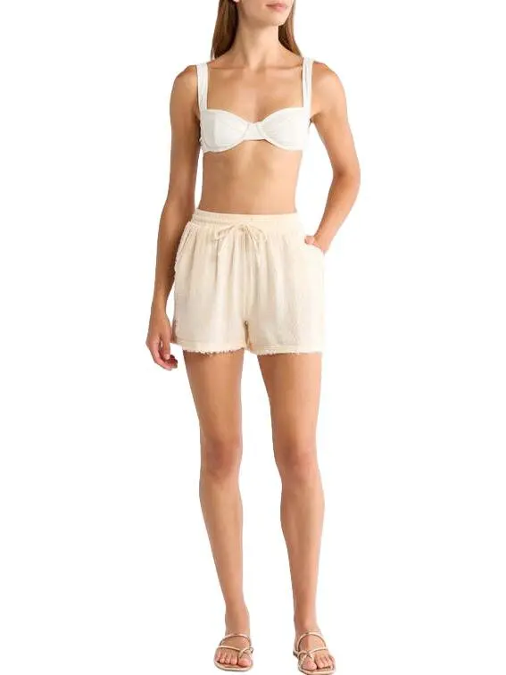 Elan Tie Waist Cotton Shorts - Natural